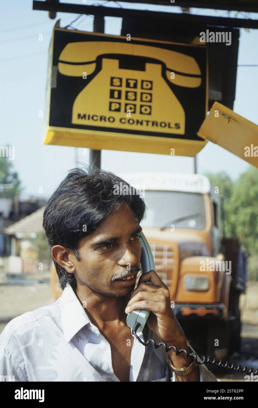 Indian phone booth Stock Photo - Alamy
