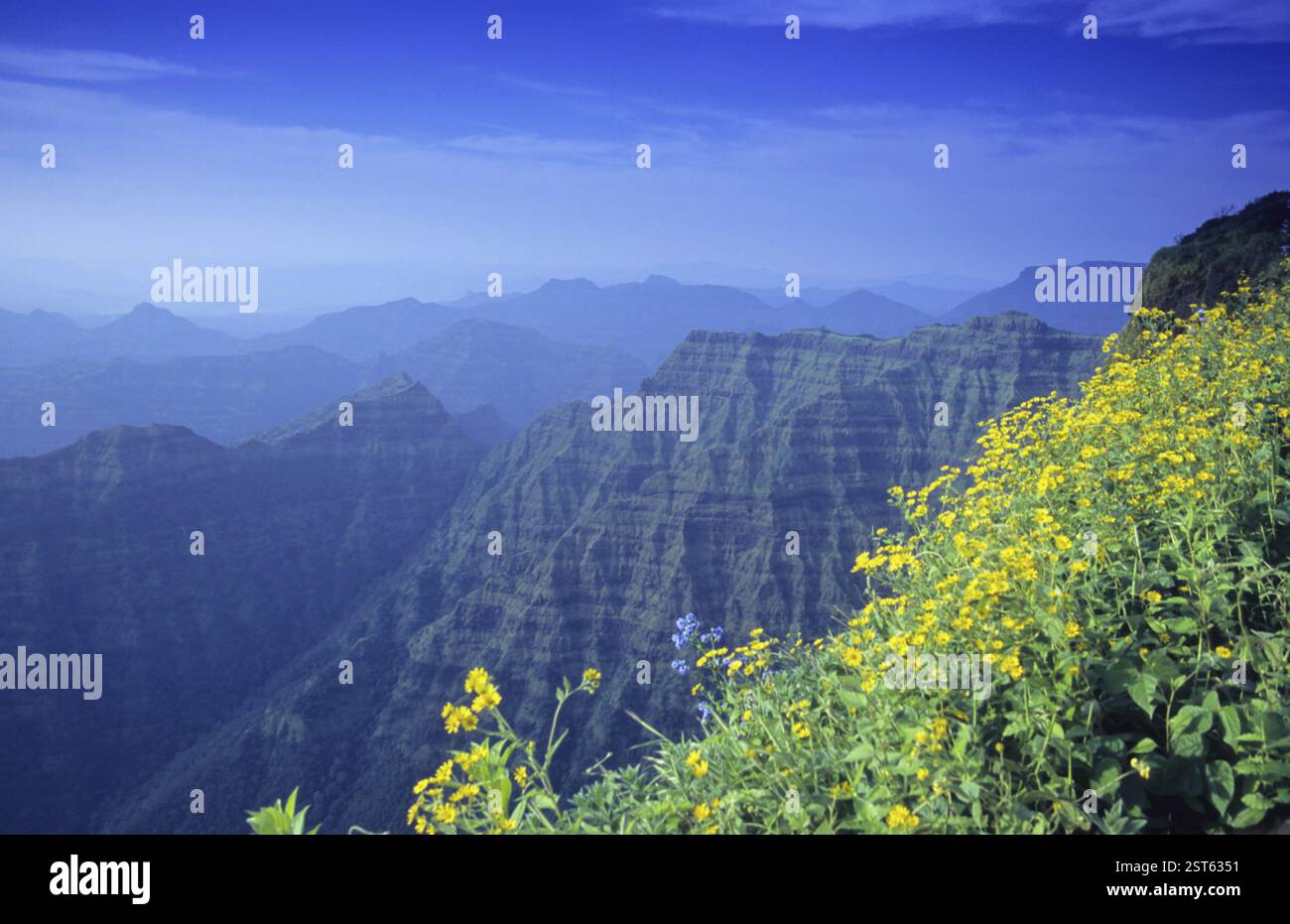 View of Sahyadri Mountain range, mahabaleshwar, maharashtra, india ...