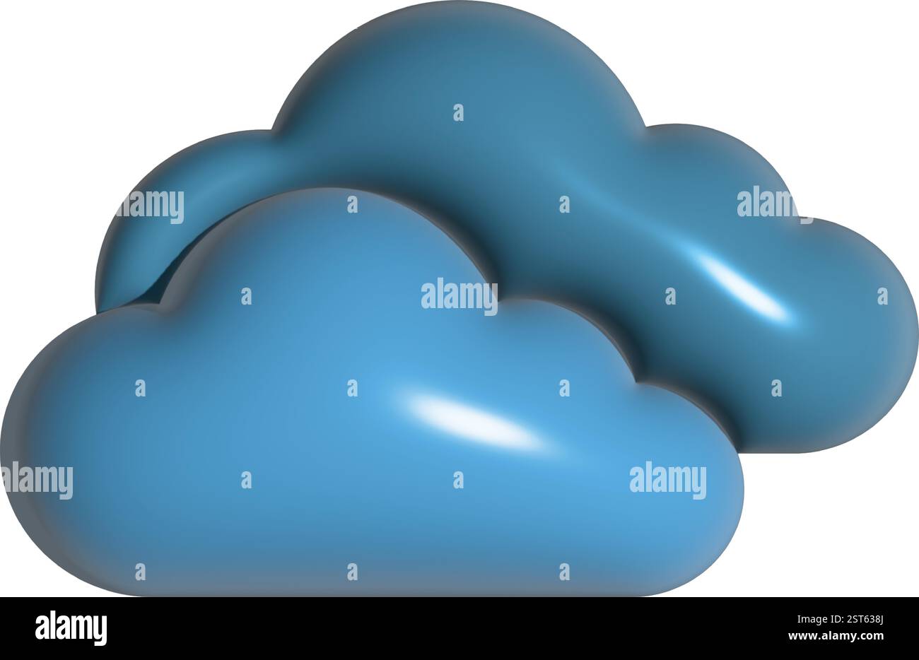 3D vector illustration of two clouds - cloudy sign Stock Vector Image ...