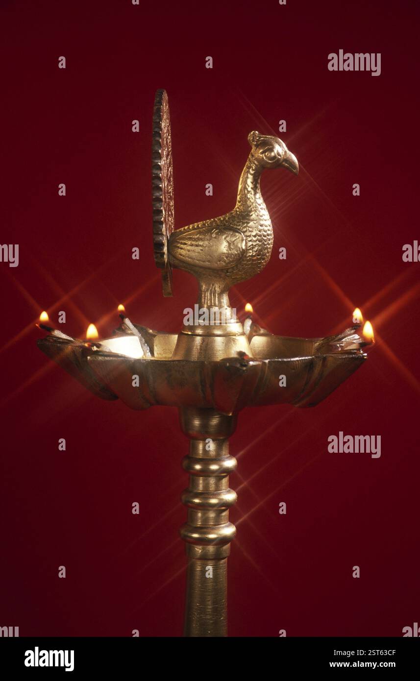 Brass Oil Lamp, Samai Stock Photo - Alamy
