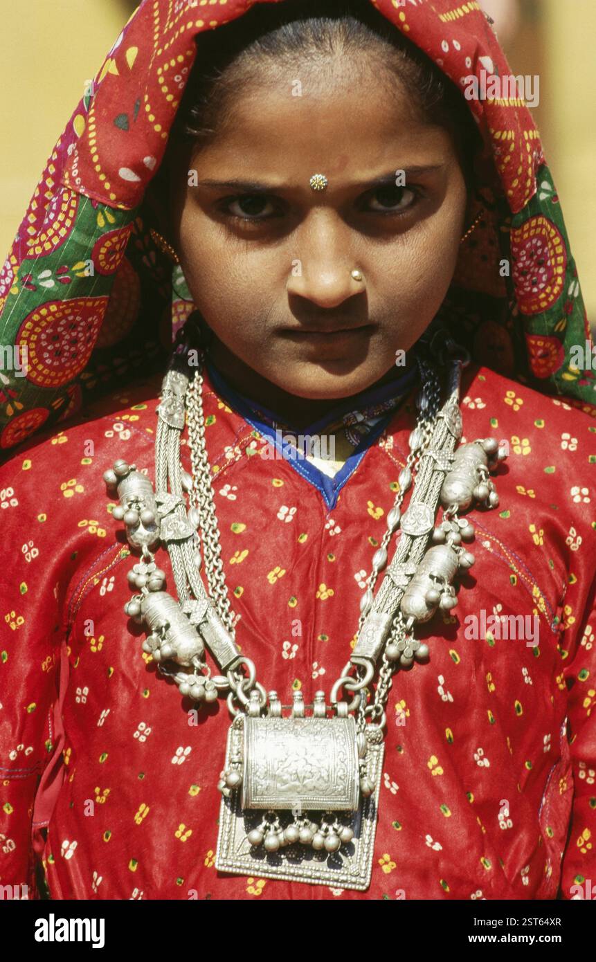 Woman wearing silver jewellery, india Stock Photo - Alamy