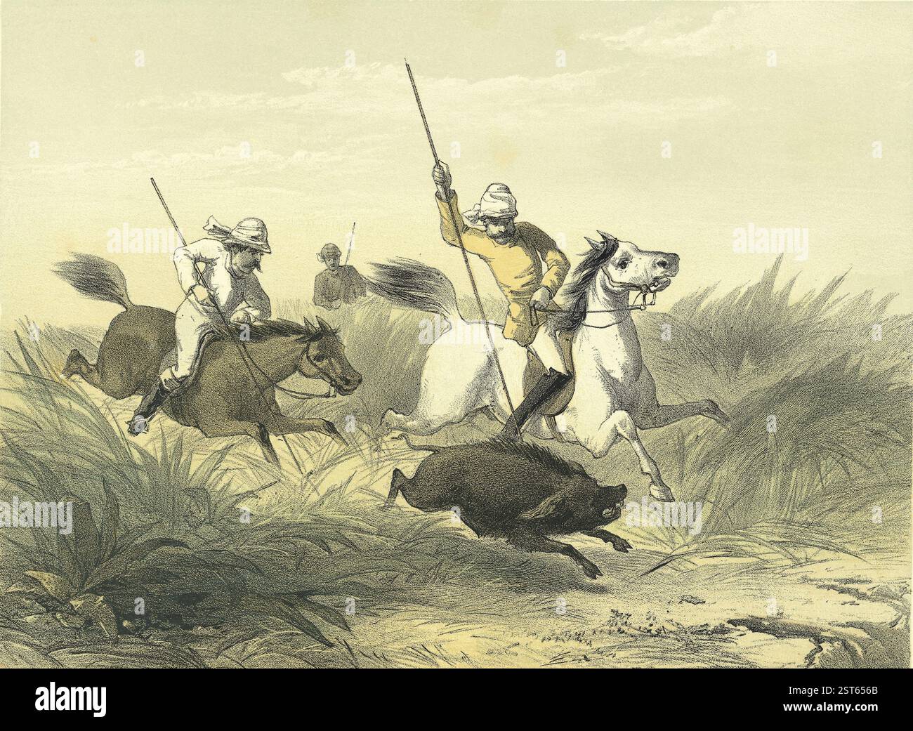 Illustration Lithograph Woodcut of Life in India During British Rule ...