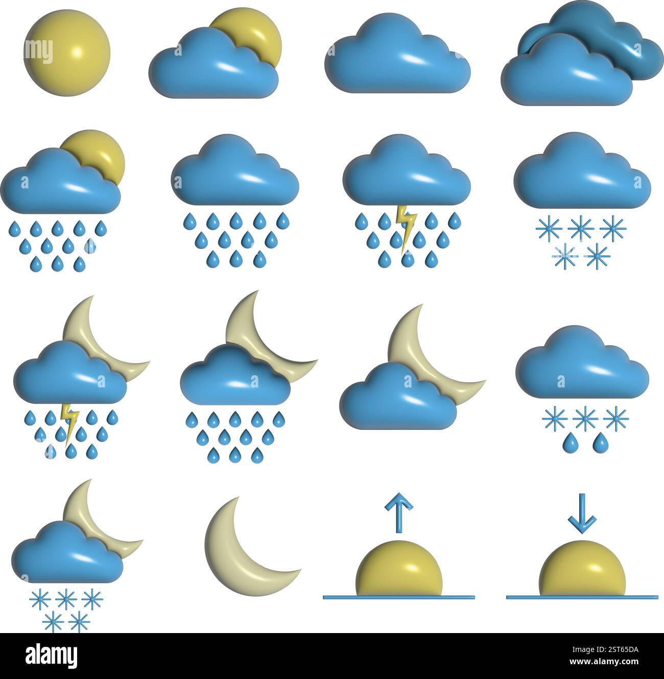 3D vector illustration of two clouds - cloudy sign Stock Vector Image ...