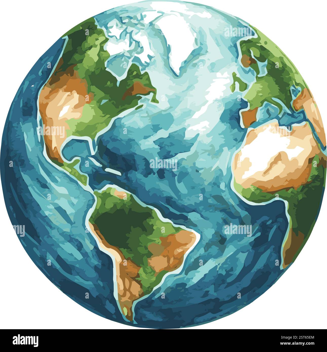 Watercolor Vector Illustration of Human Hands Holding Planet Earth ...