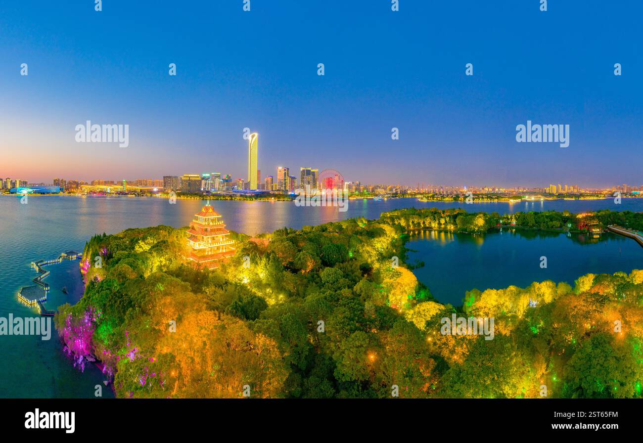 Urban Scenery of Jinji Lake Scenic Area, Suzhou City, Jiangsu Province ...