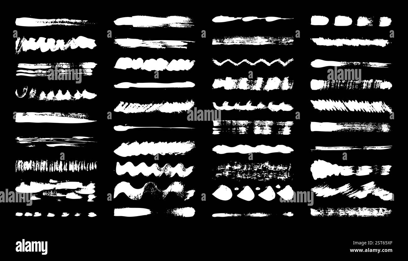 Grunge brush strokes, lines, ink smudges, hand-drawn scribble shapes ...