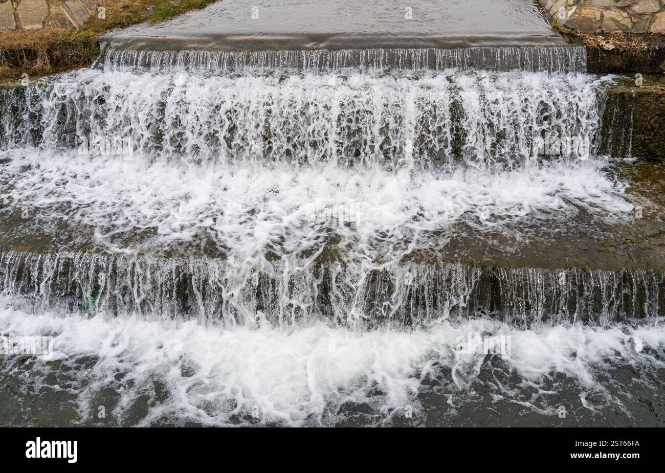 City River Cascade – Urban Waterfall Layers Stock Photo - Alamy