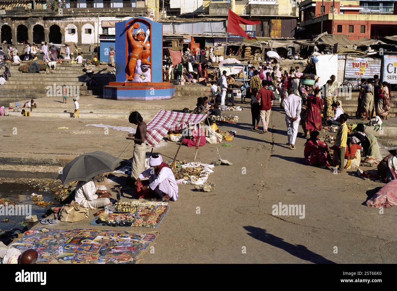 Hawkers on ghat of river Godavari, Panchavati, Nasik, Maharashtra ...