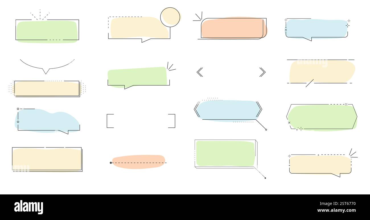 Title frame quote text box border cute simple line speech bubble. Comic dialog shape ...