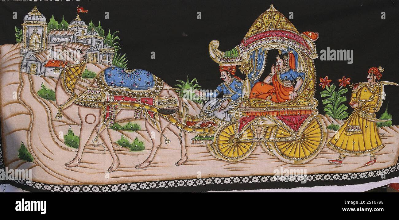 Painting of doli ceremony of Indian marriage, India, Asia Stock Photo ...