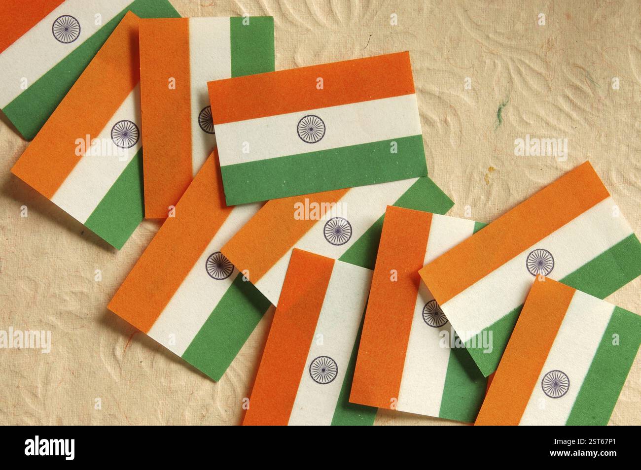 Flag of India Small paper flags Tiranga Stock Photo - Alamy