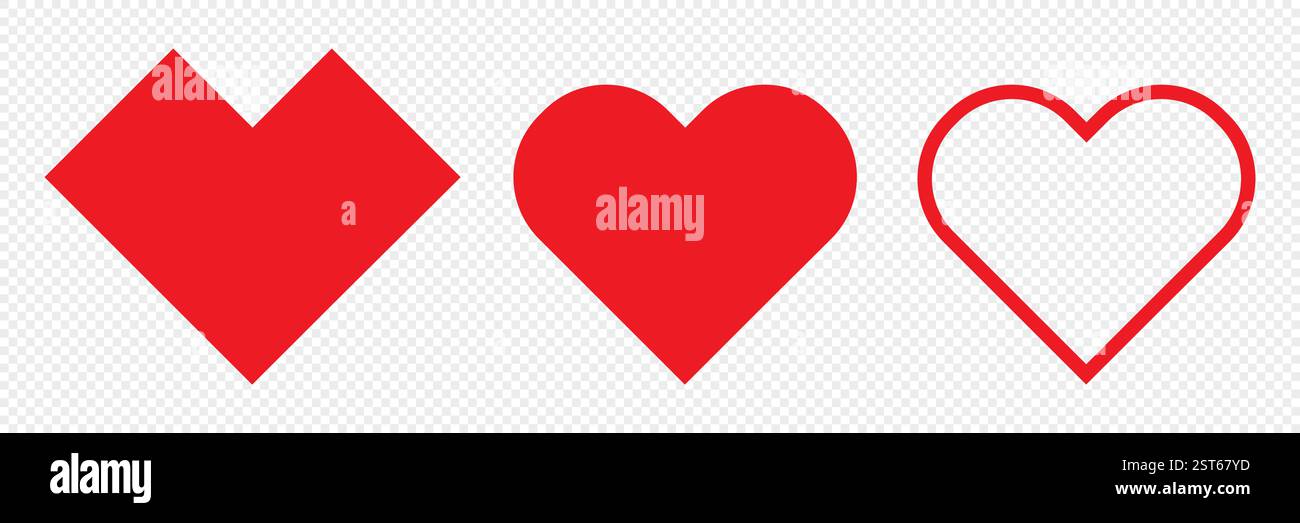 Vector red heart icon set Stock Vector Image & Art - Alamy