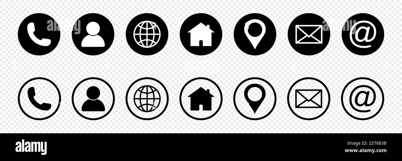 Web icon set. Contact icon set isolated Stock Vector Image & Art - Alamy