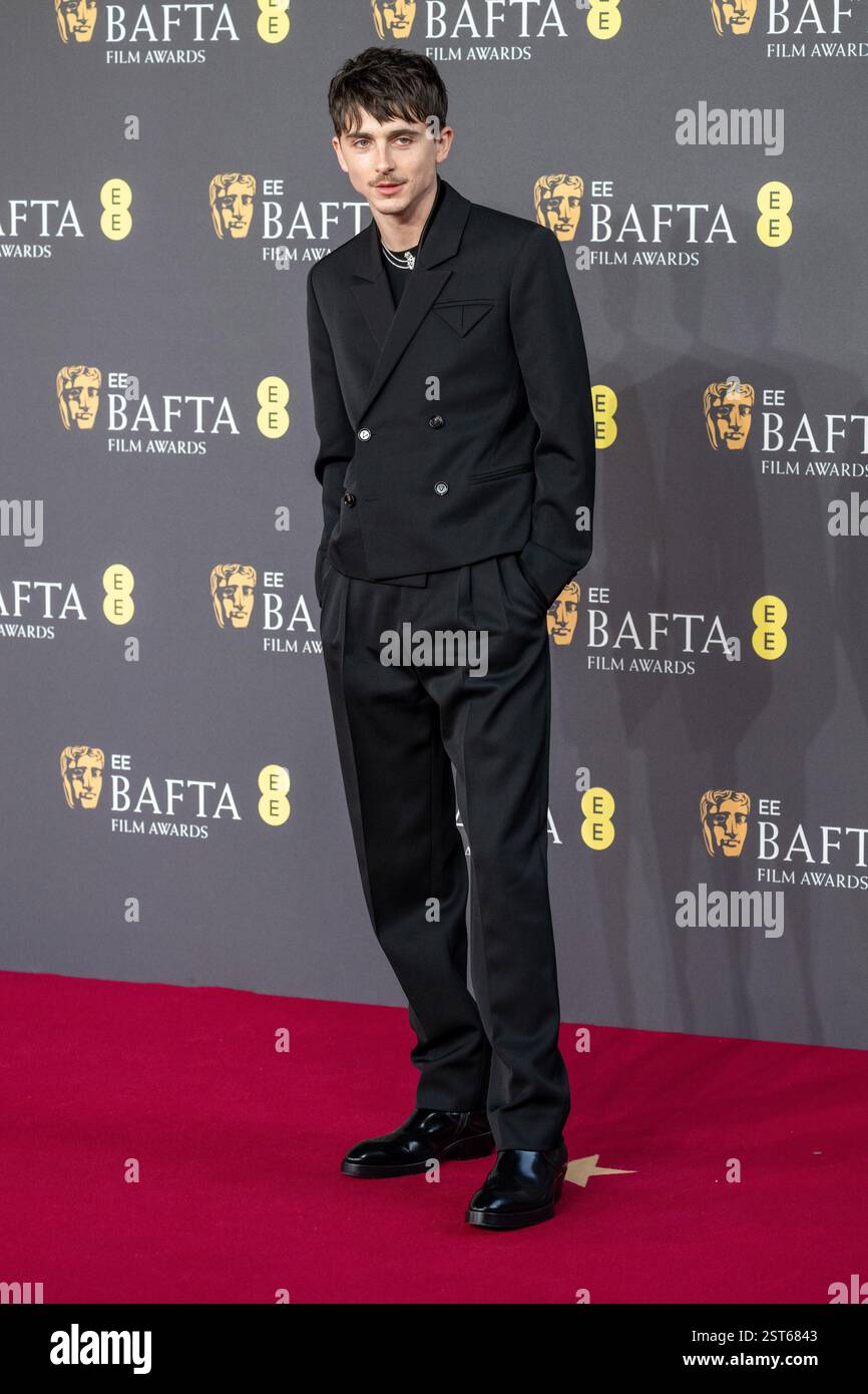 16/02//2025. London, UK Timothée Chalamet attends the EE BAFTA British ...
