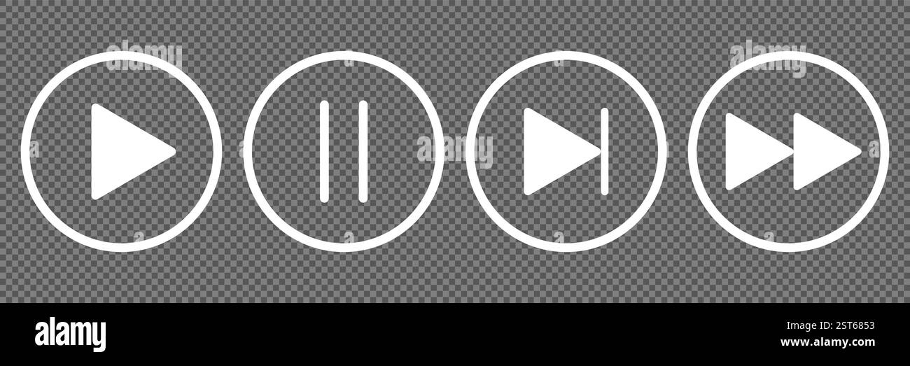 Media player button icon set. Vector illustration Stock Vector Image ...