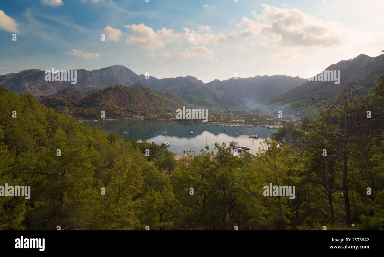 Morning view in Kizkumu Bay. Orhaniye village Mediterranean coast of ...