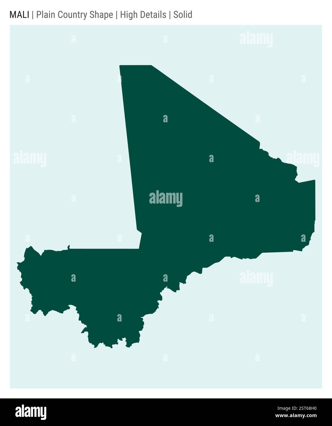 Mali plain country map. High details. Solid style. Shape of Mali ...