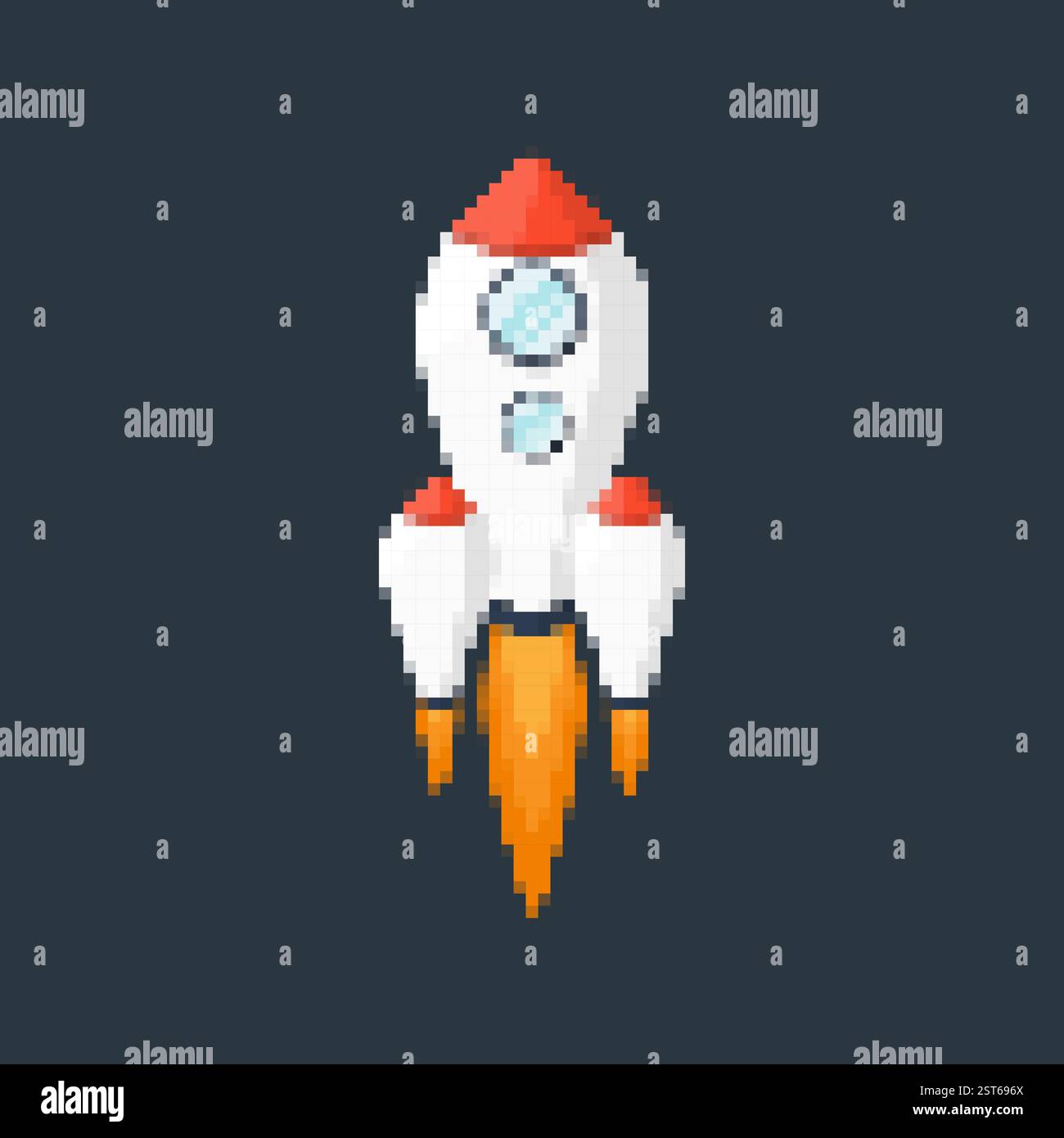 Pixel art rocket with fiery trails, retro games, space-themed designs ...