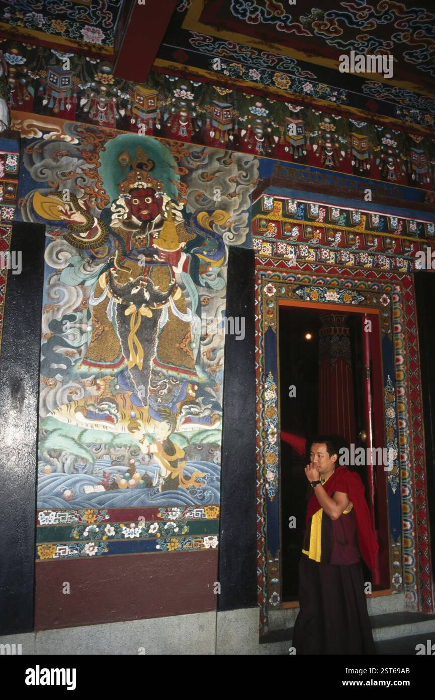 Buddhist monastery, murals painting, rumtek monastery, Sikkim, india ...