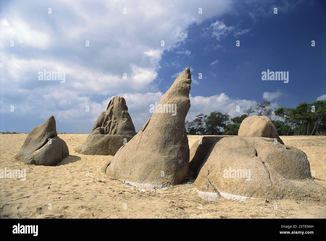 Crop of Rock carving freshly unearthed by Tsunami, Mamallapuram, Tamil ...