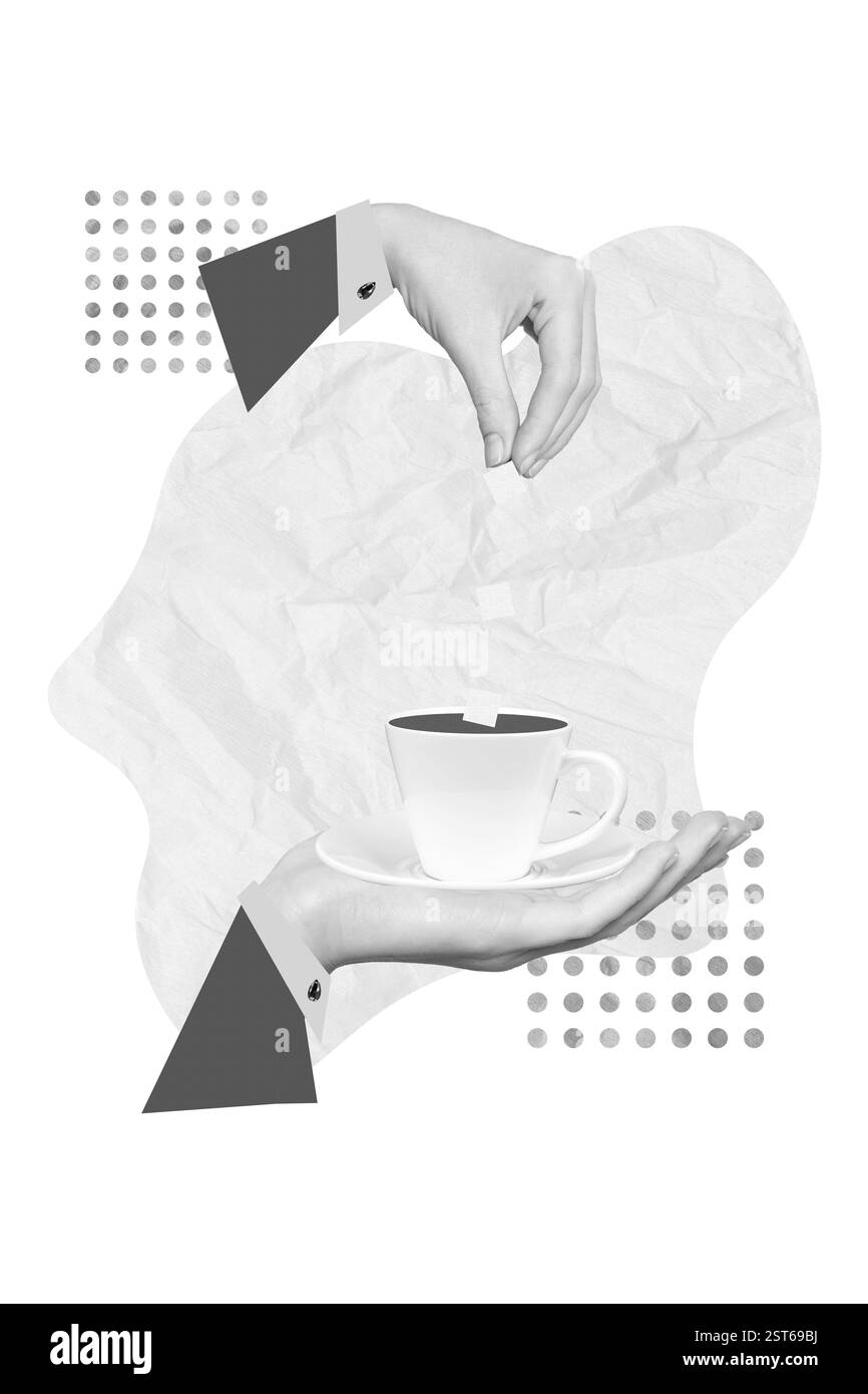 Composite collage picture image of elegant man gentleman hands holding ...