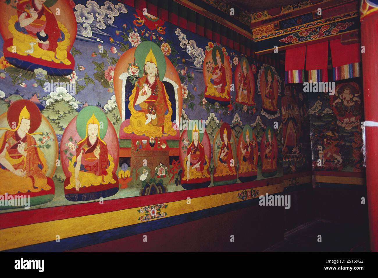 Wall painting of spituk gompa 900 year old the head gompa of leh ...