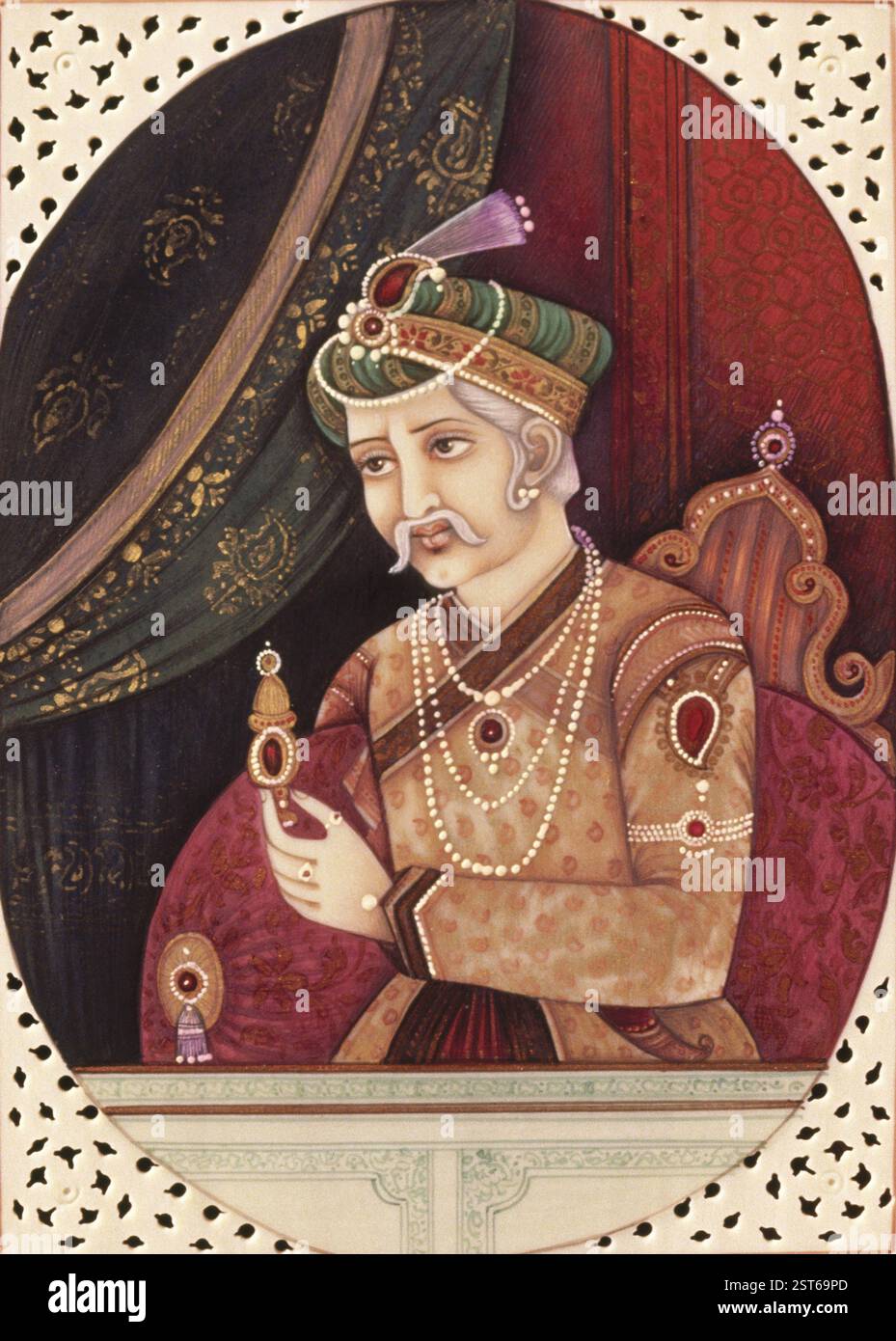 Painting of Mughal Emperor Akbar 1956 Stock Photo - Alamy