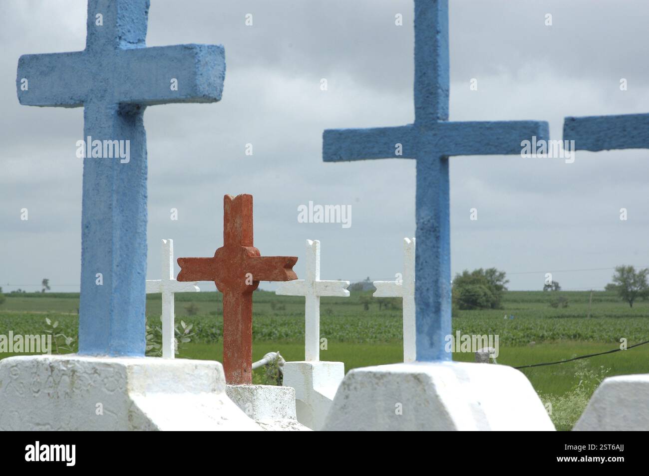 Cemetery Graveyard of Christians in a remote village in Andhra Pradesh ...