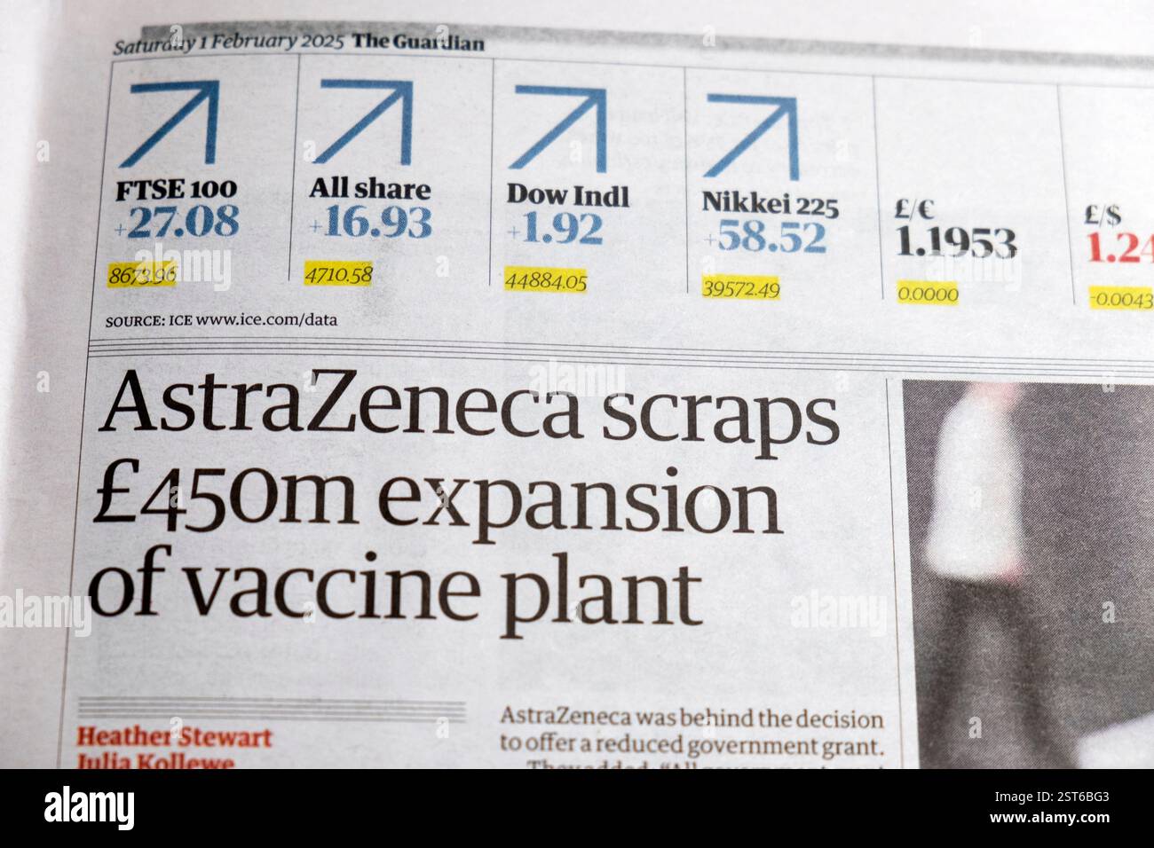 'AstraZeneca scraps £450m expansion of vaccine plant' Guardian ...