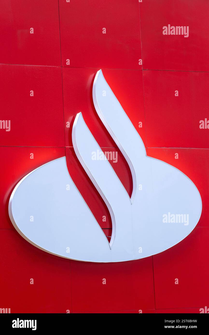 Sao Paulo, Brazil - jan 04., 2023 - Logo of Santander, a Spanish ...