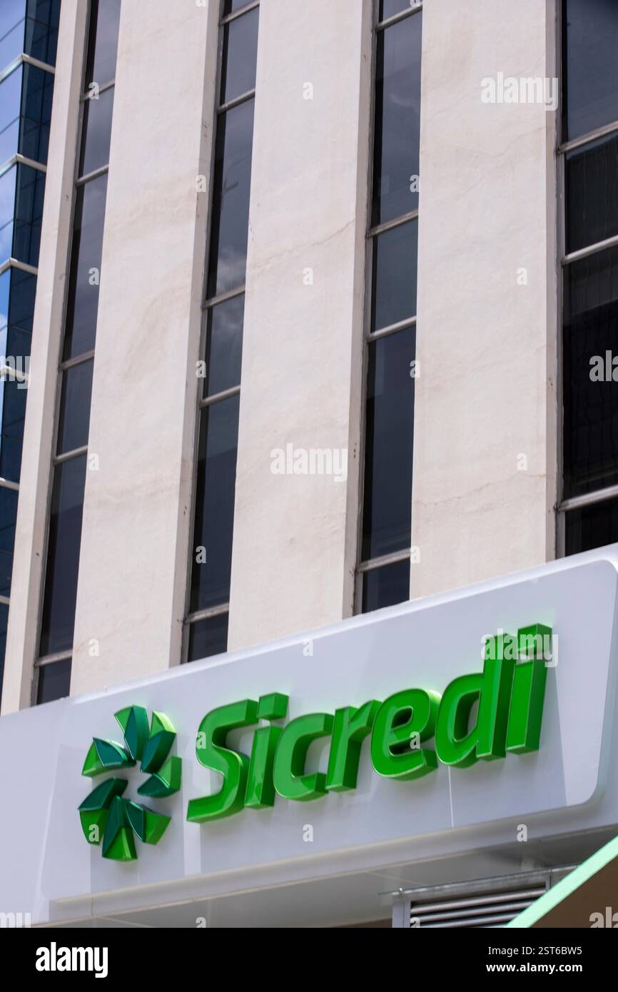 Sao Paulo, Brazil - december 29 2019 - Logo of Sicredi, a brazilian ...