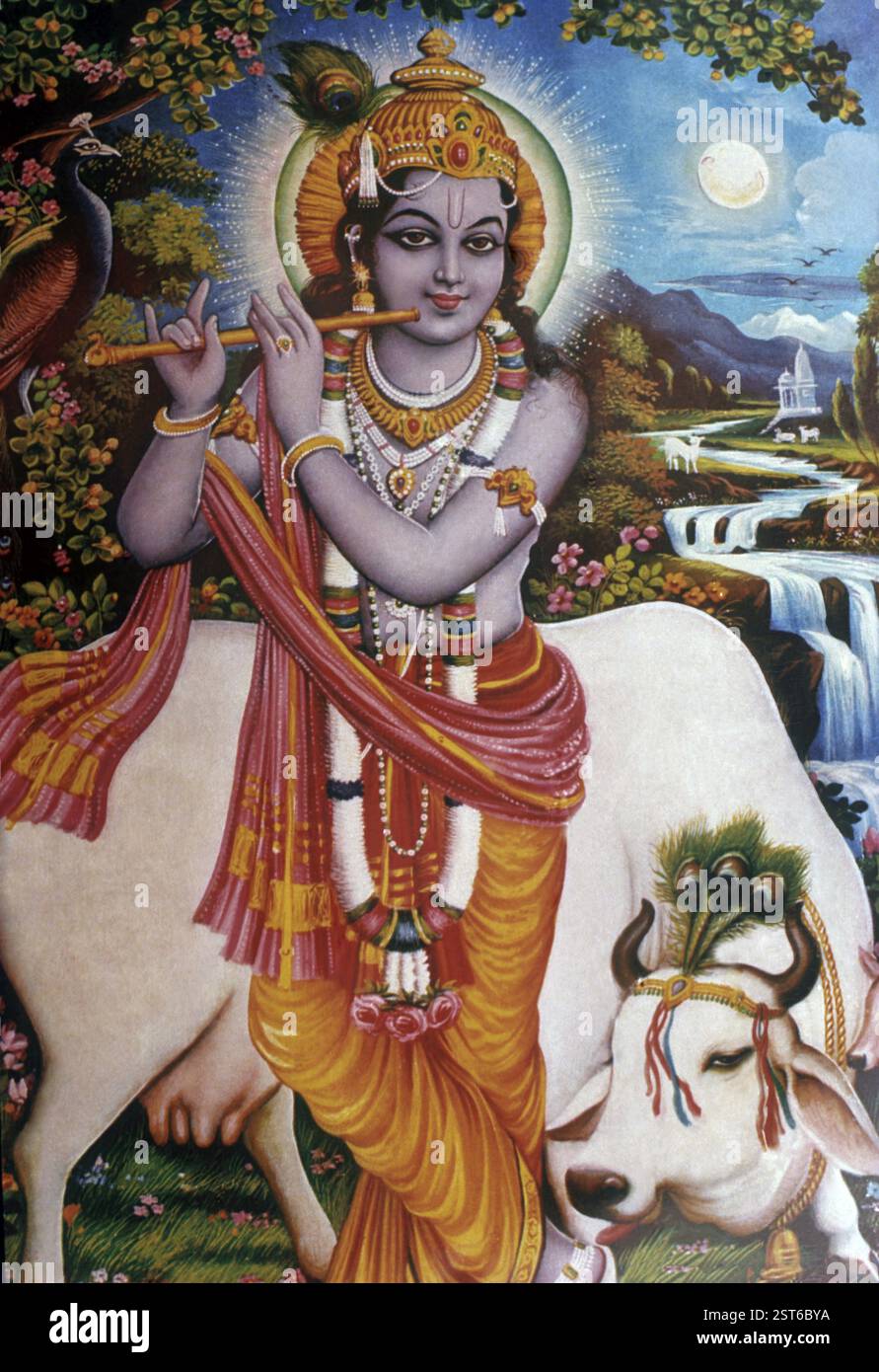 Painting of krishna, india Stock Photo - Alamy