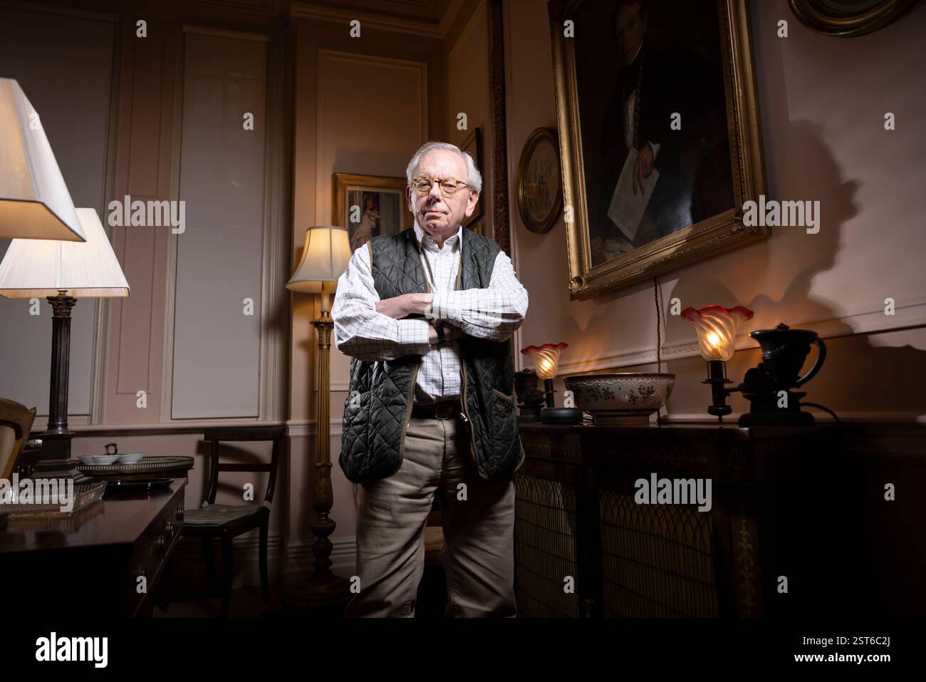 English historian and tv broadcaster, David Starkey, photographed at ...
