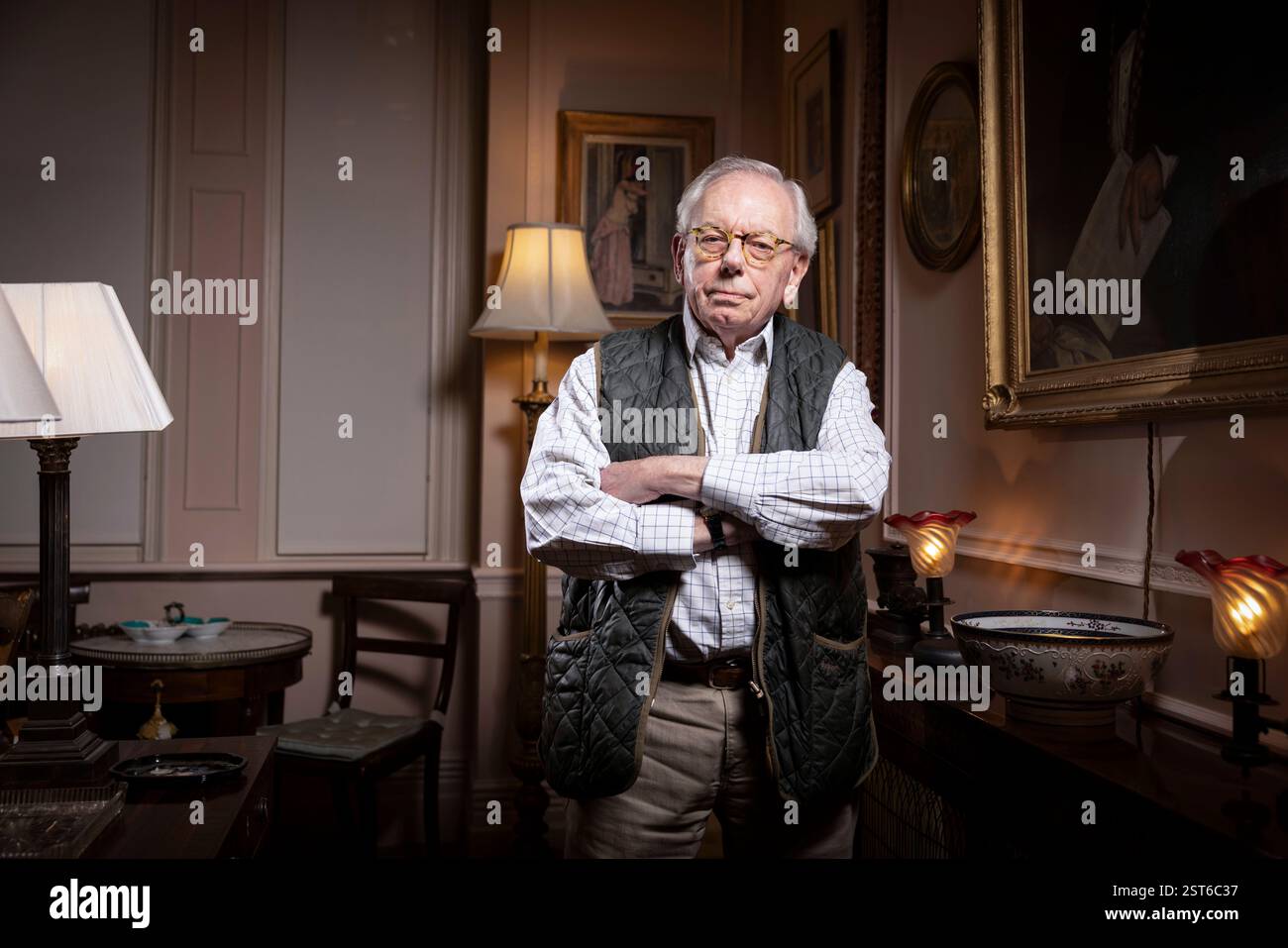 English historian and tv broadcaster, David Starkey, photographed at ...