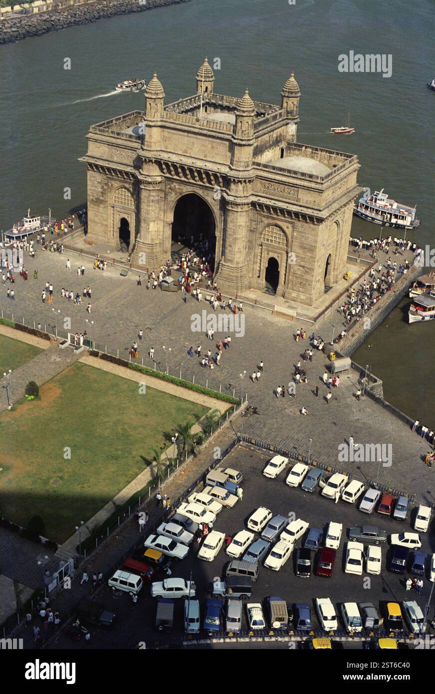Aerial view of Gateway of India, Bombay Mumbai, Maharashtra, India ...