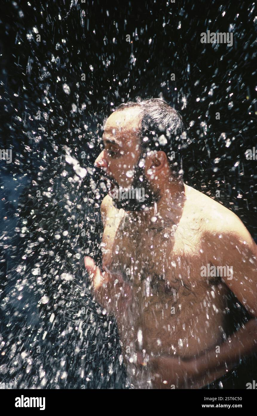 Man bathing in cold water, dalhousie, himachal pradesh, india MR Stock ...