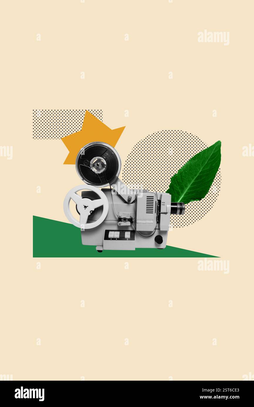 Vertical art image photo collage of old-fashioned retro camera instant ...