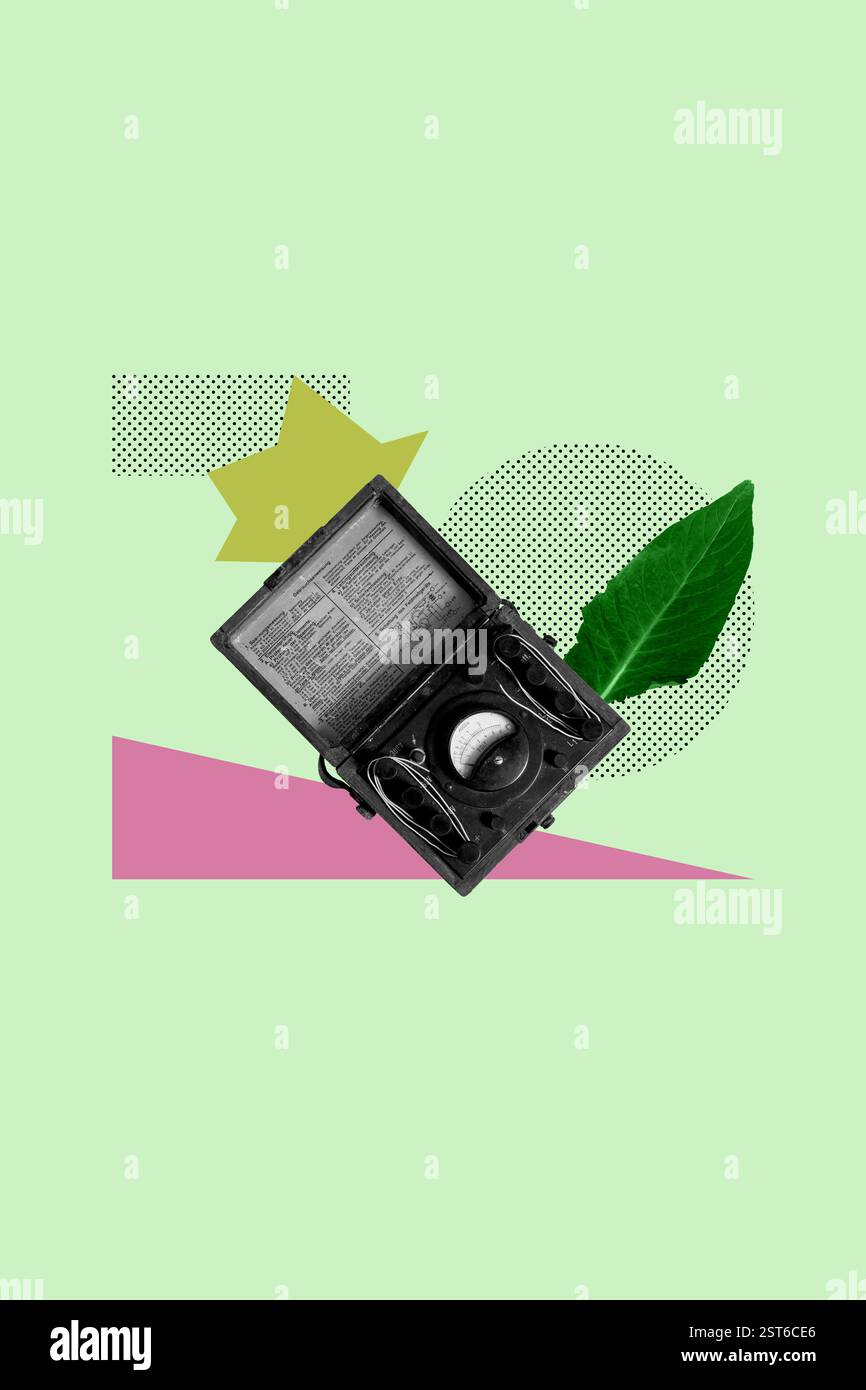 Vertical art image photo collage of old-fashioned retro camera instant ...