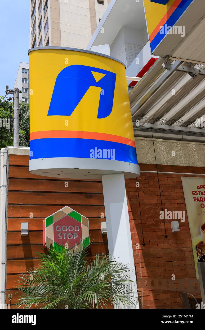 Sao Paulo, Brazil - Jan 21, 2019: Logo of Ipiranga gas station ...