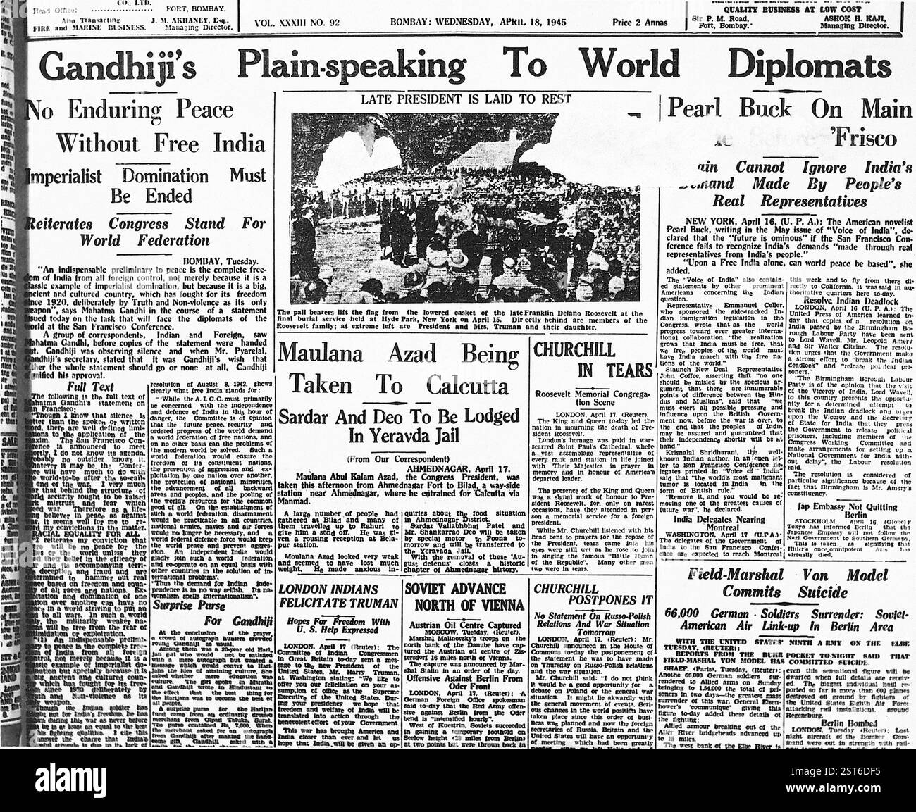 1945 newspapers hi-res stock photography and images - Alamy