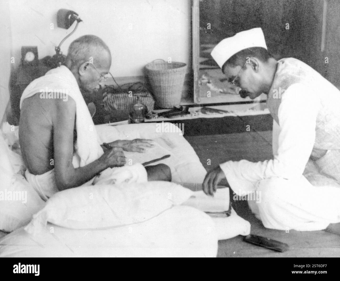Mahatma Gandhi with co-worker Rajendra Prasad at Birla House, Mumbai ...