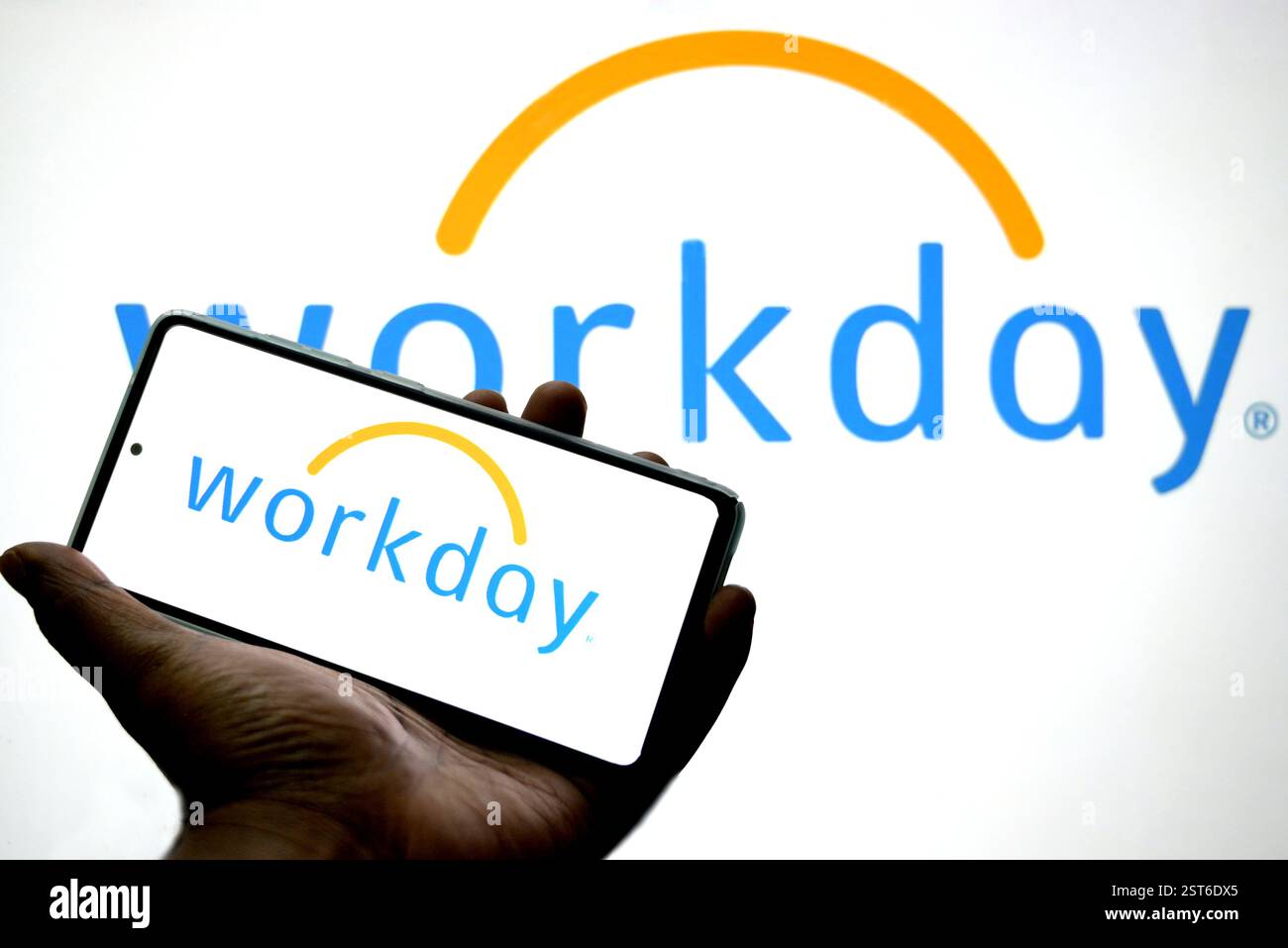 India. 15th Feb, 2025. In this photo illustration, an Workday logo is ...
