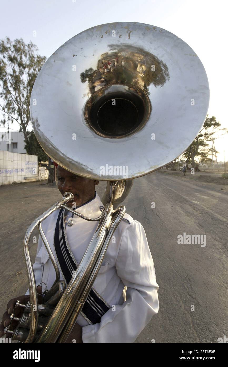 Man Playing Tuba brass musical instrument Stock Photo - Alamy