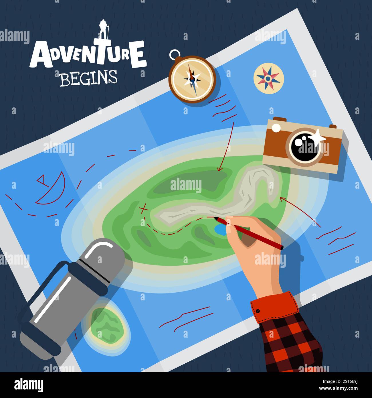 Hiking and trekking destination Stock Vector Images - Alamy