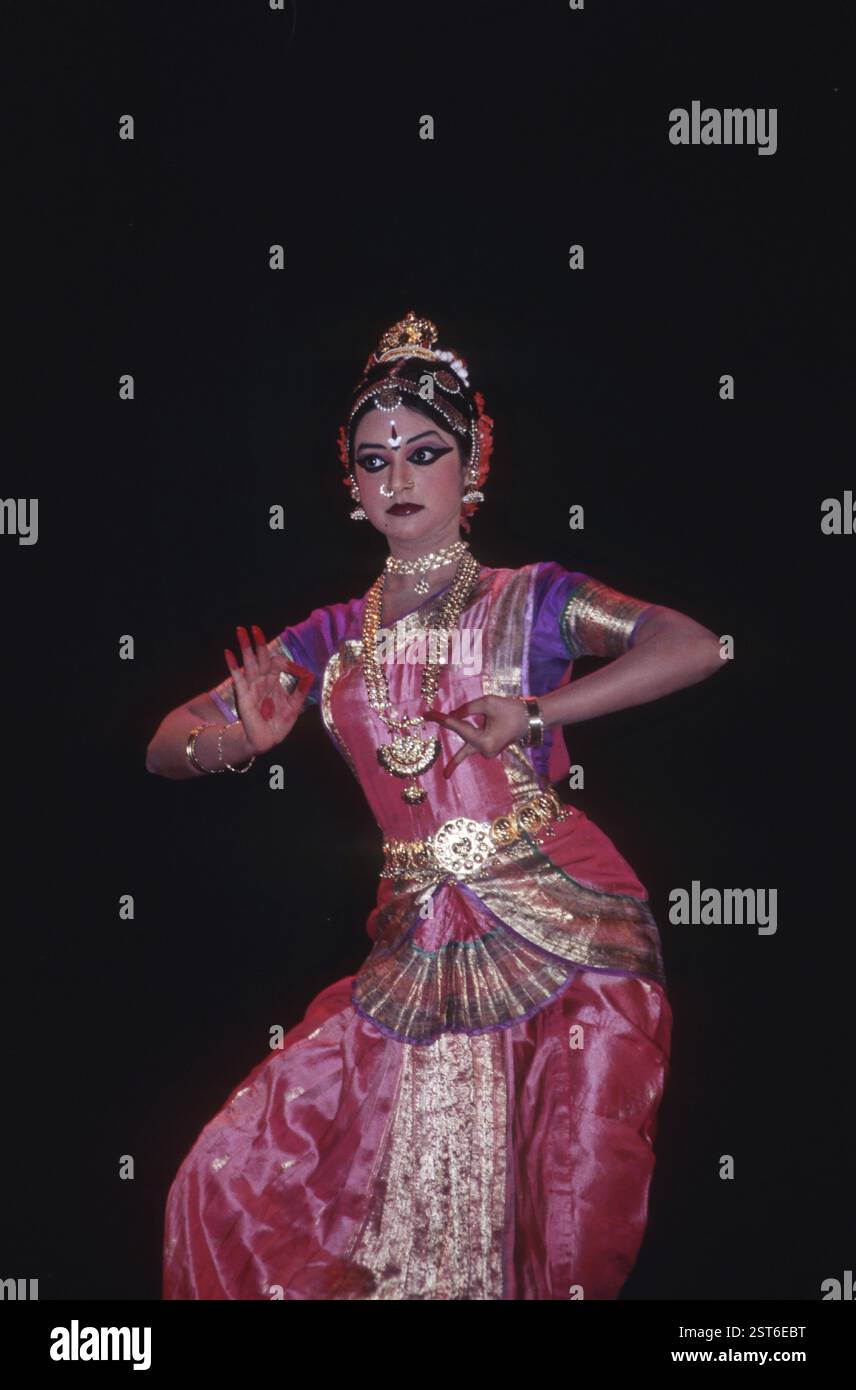 Woman performing kuchipudi indian classical dance, andhra pradesh ...