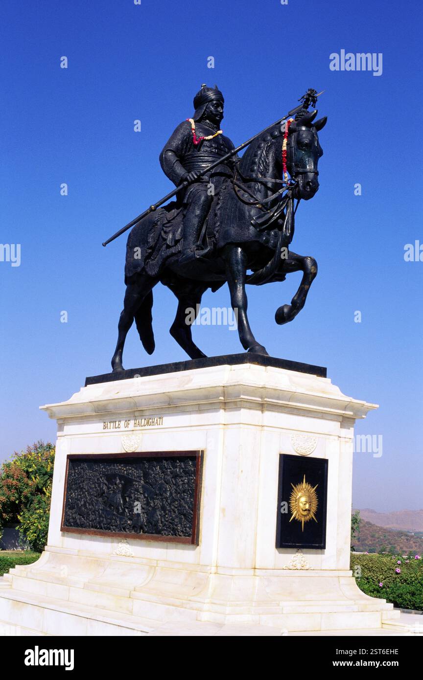 Statue of Maharana Pratap, Moti Mogri, Udaipur, Rajasthan, India, Asia ...
