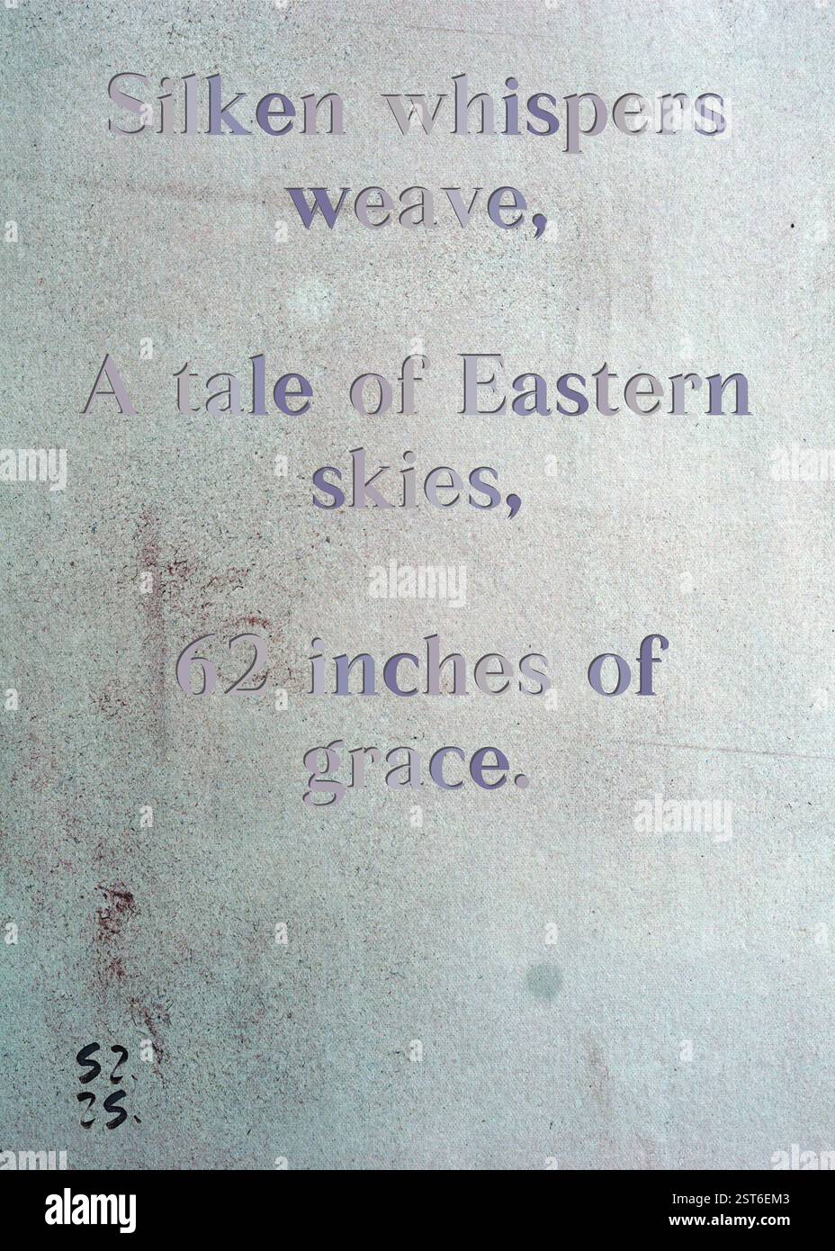 Silken whispers weave, A tale of Eastern skies, 62 inches of grace ...