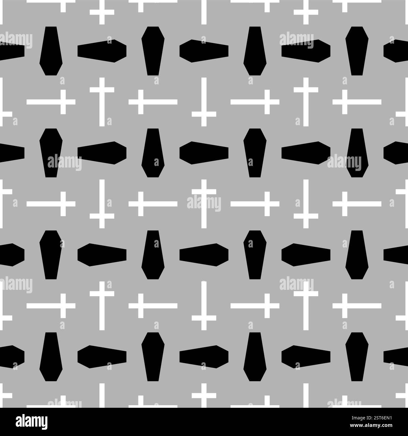 Coffin and cross pattern seamless. Cemetery background Stock Vector ...