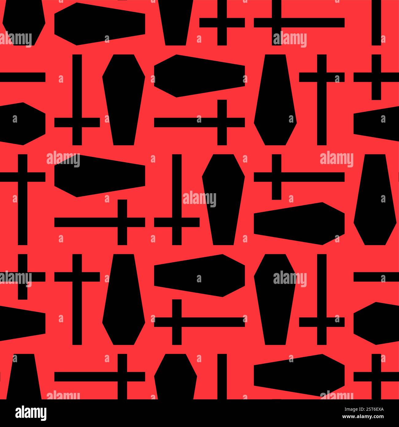 Coffin and cross pattern seamless. Cemetery background Stock Vector ...