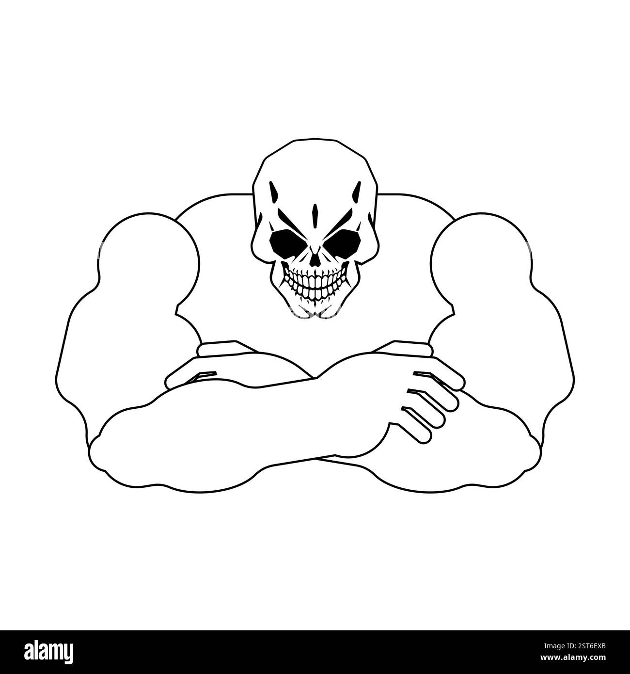 Skull Bodybuilder. Strong skeleton. Skull and muscles. Powerful ...